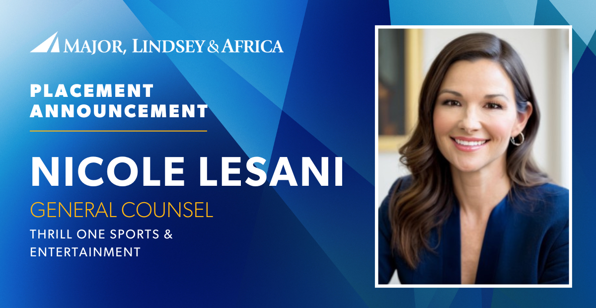 MLA Places Nicole Lesani as General Counsel with Thrill One Sports ...