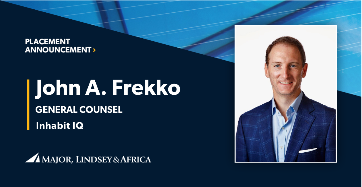 Major, Lindsey & Africa Places John A. Frekko as General Counsel at ...