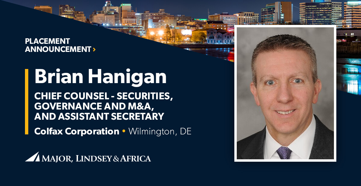 MLA Places Brian Hanigan as Vice President, Chief Counsel - Securities ...