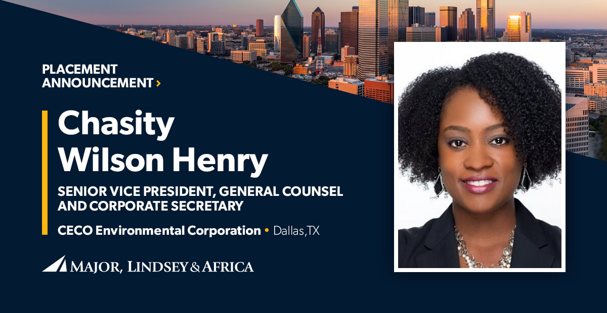 MLA Places Chasity Henry as Senior Vice President, General Counsel and ...