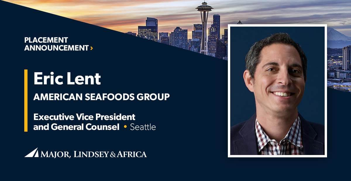 MLA Places Eric Lent as Executive Vice President and General Counsel at ...