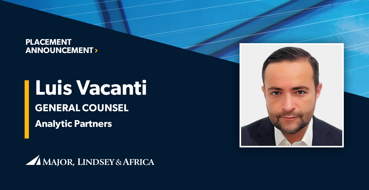 MLA Places Luis Vacanti as General Counsel at Analytic Partners