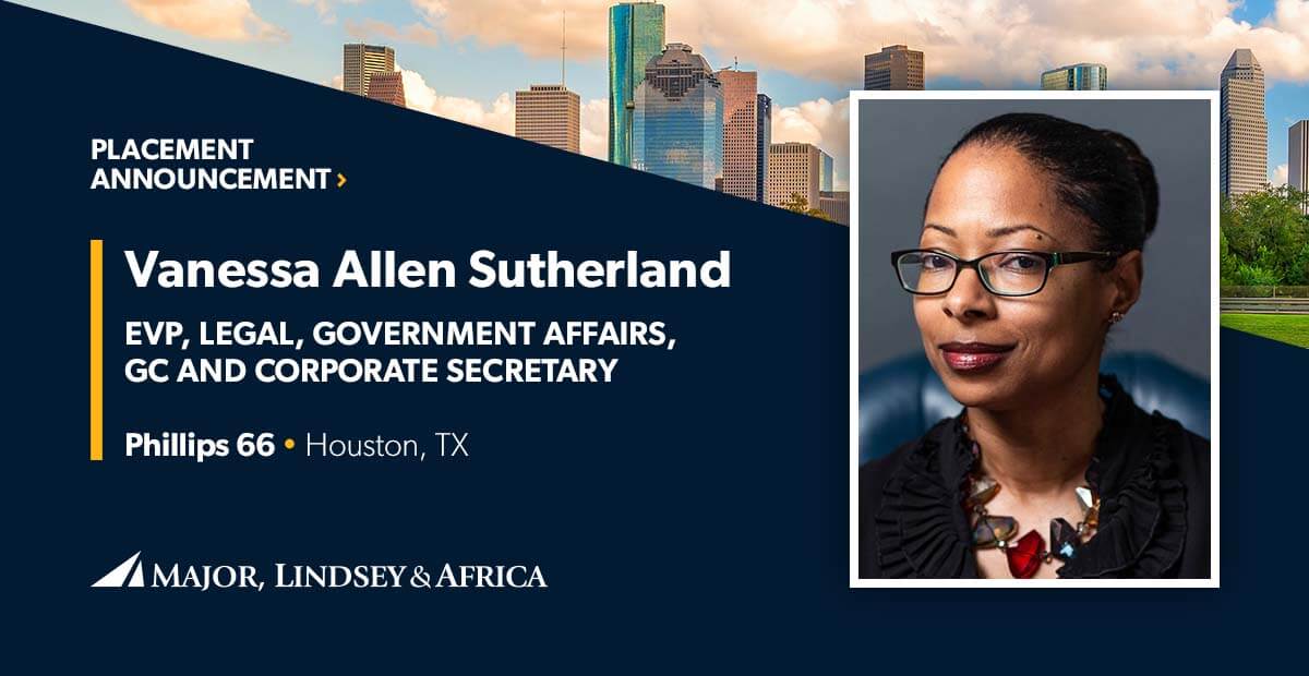MLA Places Vanessa Allen Sutherland as Executive Vice President, Legal ...