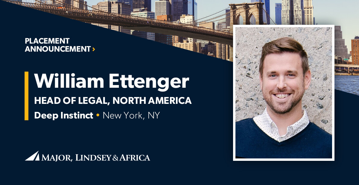 MLA Places William Ettenger as Head of Legal, North America at Deep ...