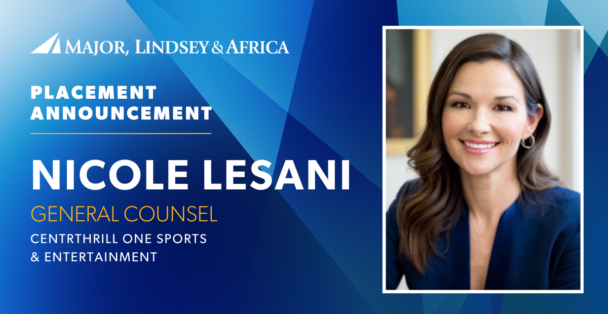 MLA Places Nicole Lesani as General Counsel with Thrill One Sports ...