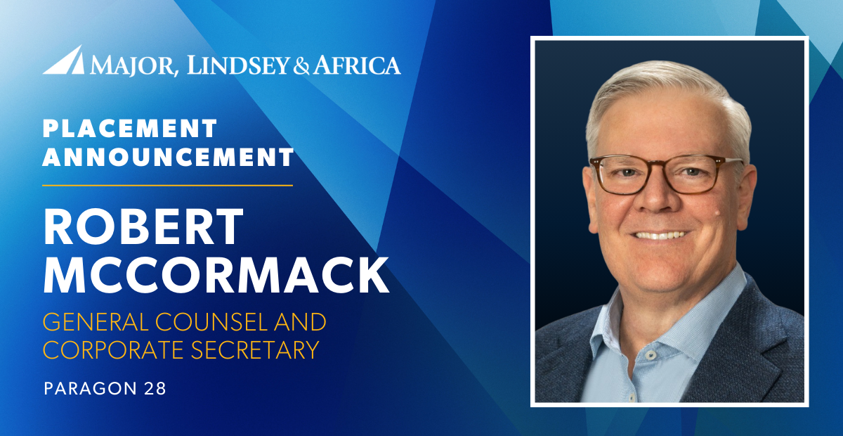 MLA Places Robert McCormack as General Counsel and Corporate Secretary ...