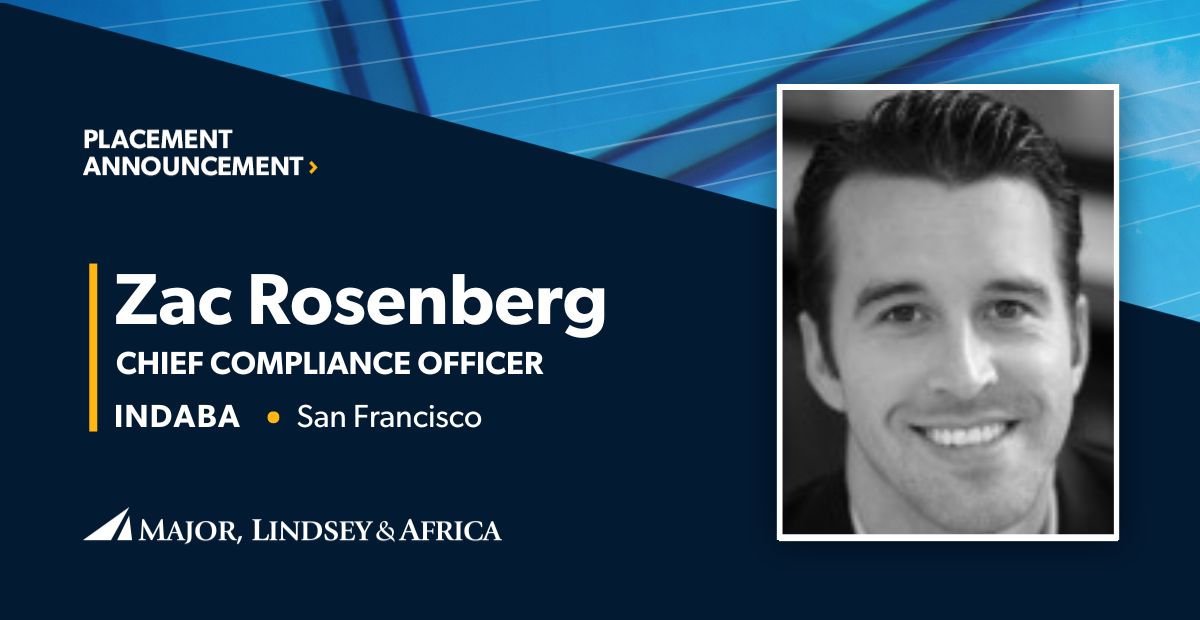 MLA Places Zac Rosenberg as Chief Compliance Officer at Indaba Capital ...