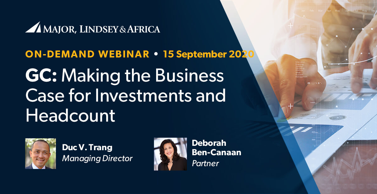 GCs: Making the Business Case for Investment and Headcount - North America